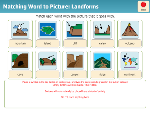 Landforms Matching Worksheet