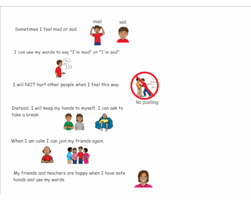 No Pushing Social Story