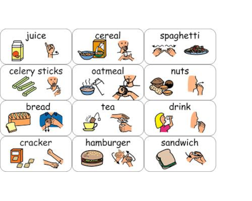 Printable American Sign Language For Snacks